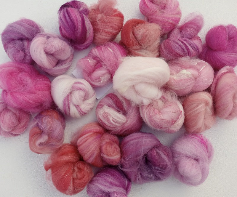 GREAT FOR TdF: Pink Minis (3 or 6 oz of mini batts) – Knit Spin Farm